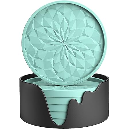 Amazon.com: 6 Pack Silicone Coasters for Drinks + 4 Pack Wine Glass ...