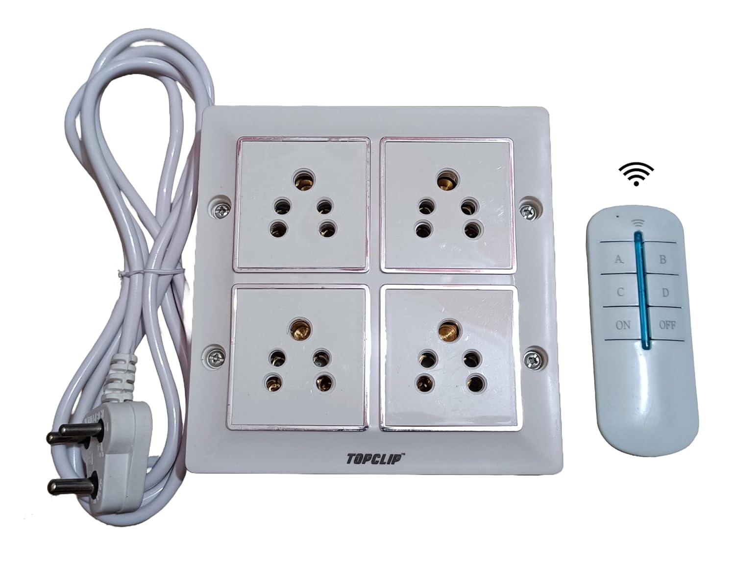 Invont Modular Gang Box with Four Socket and One Remote Control ...