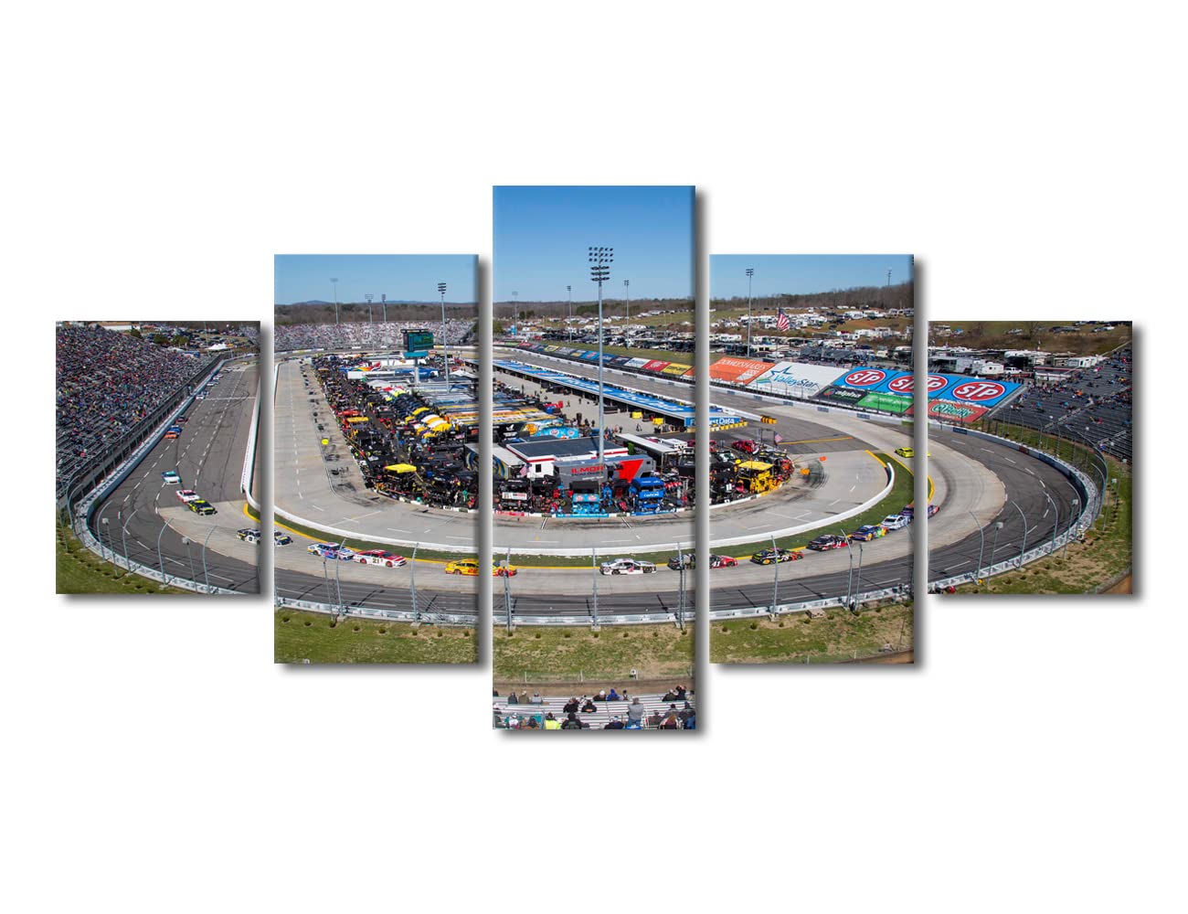 Amazon.com: TUMOVO 5 Pieces Speedway Artwork Canvas Wall Art NASCAR ...