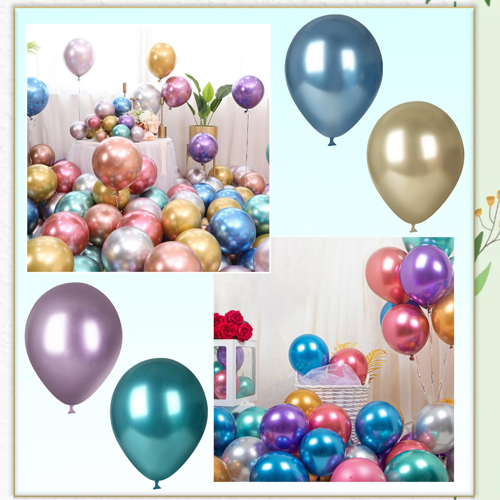 Snapklik.com : Scmdoti Metallic Blue Balloons,Chrome Blue Balloons ...
