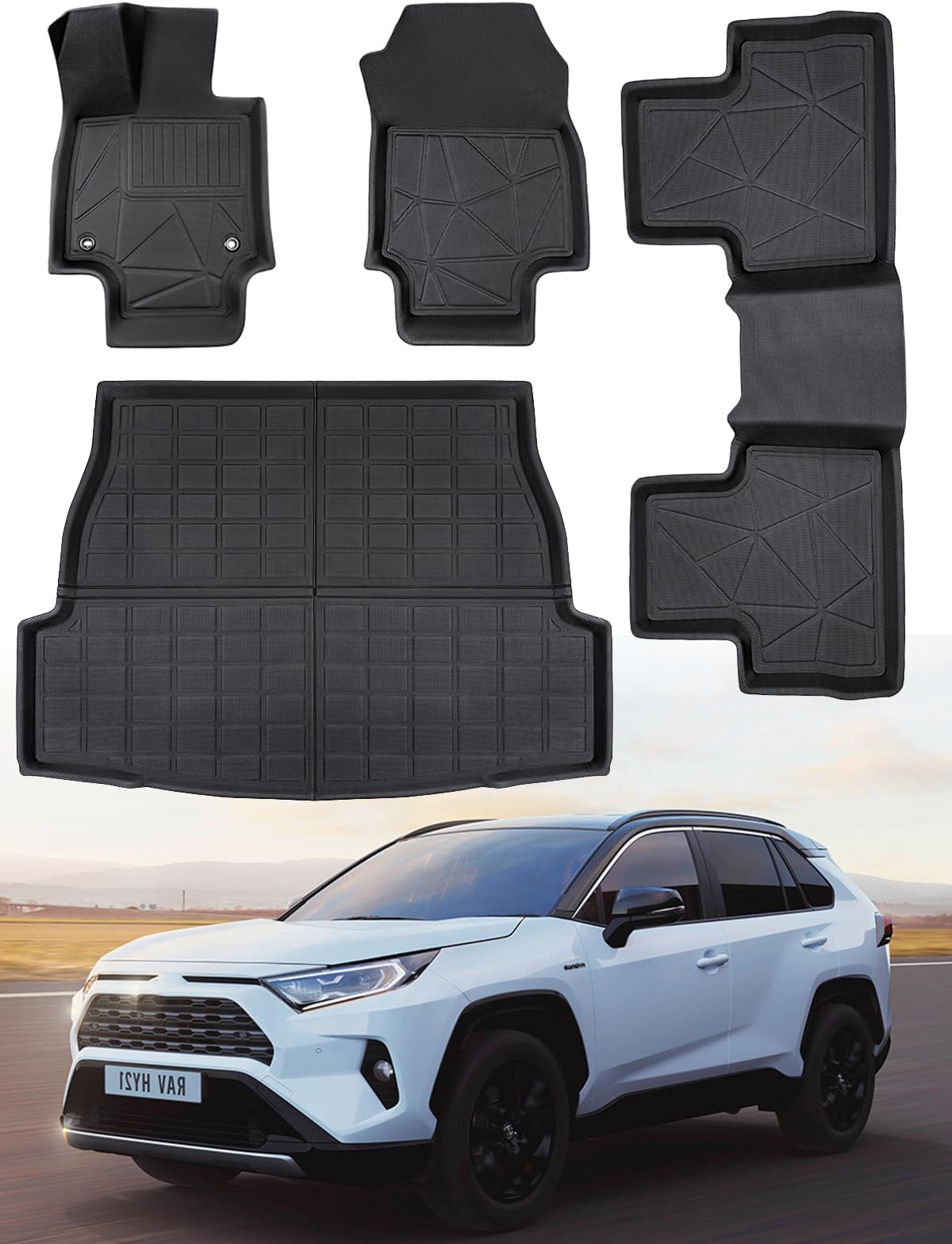 Amazon.com: for Toyota Rav4 2019-2025 Floor Mats Cargo Liner (Include ...