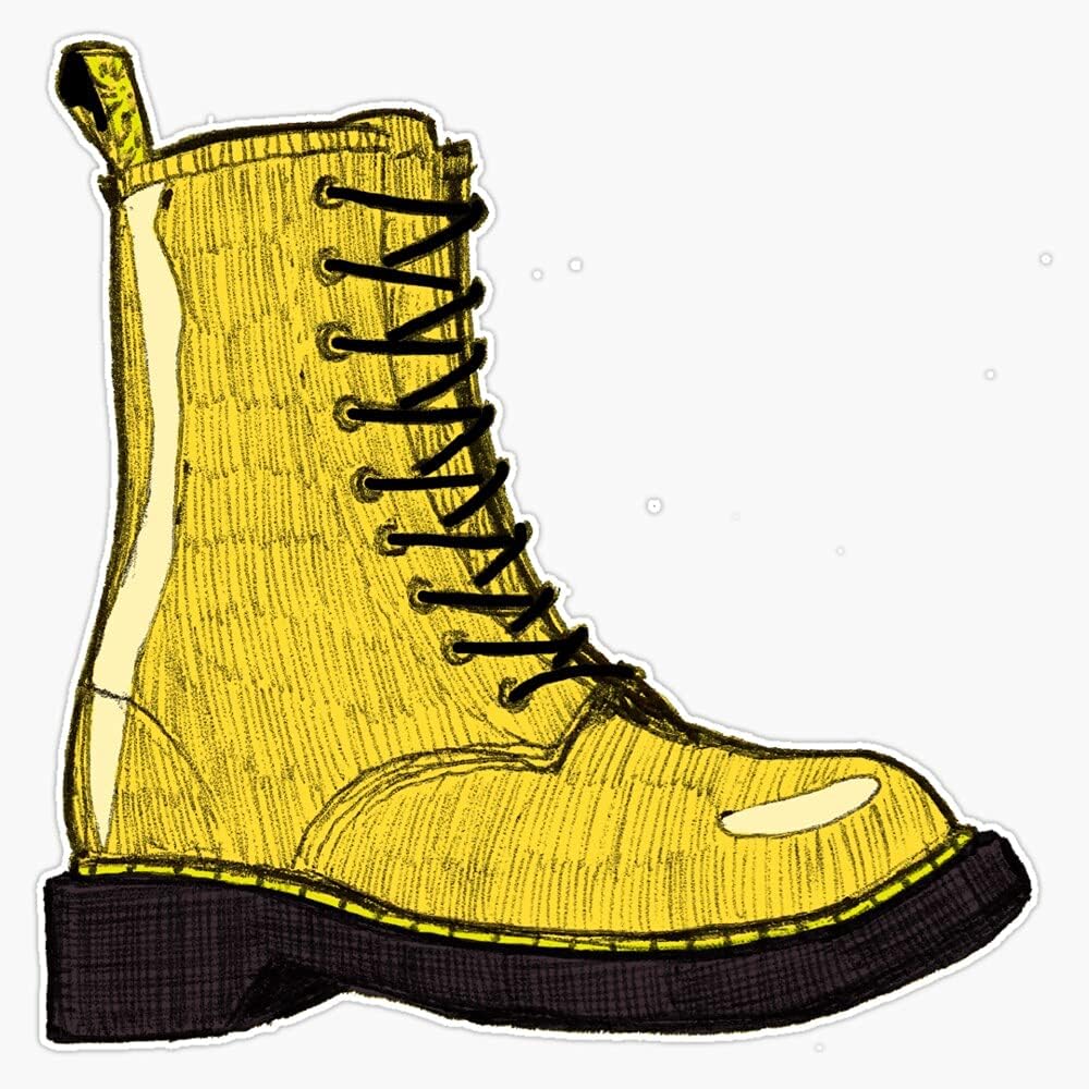 Amazon.com - Doc Marten Yellow Vinyl Decal Bumper Sticker 5"