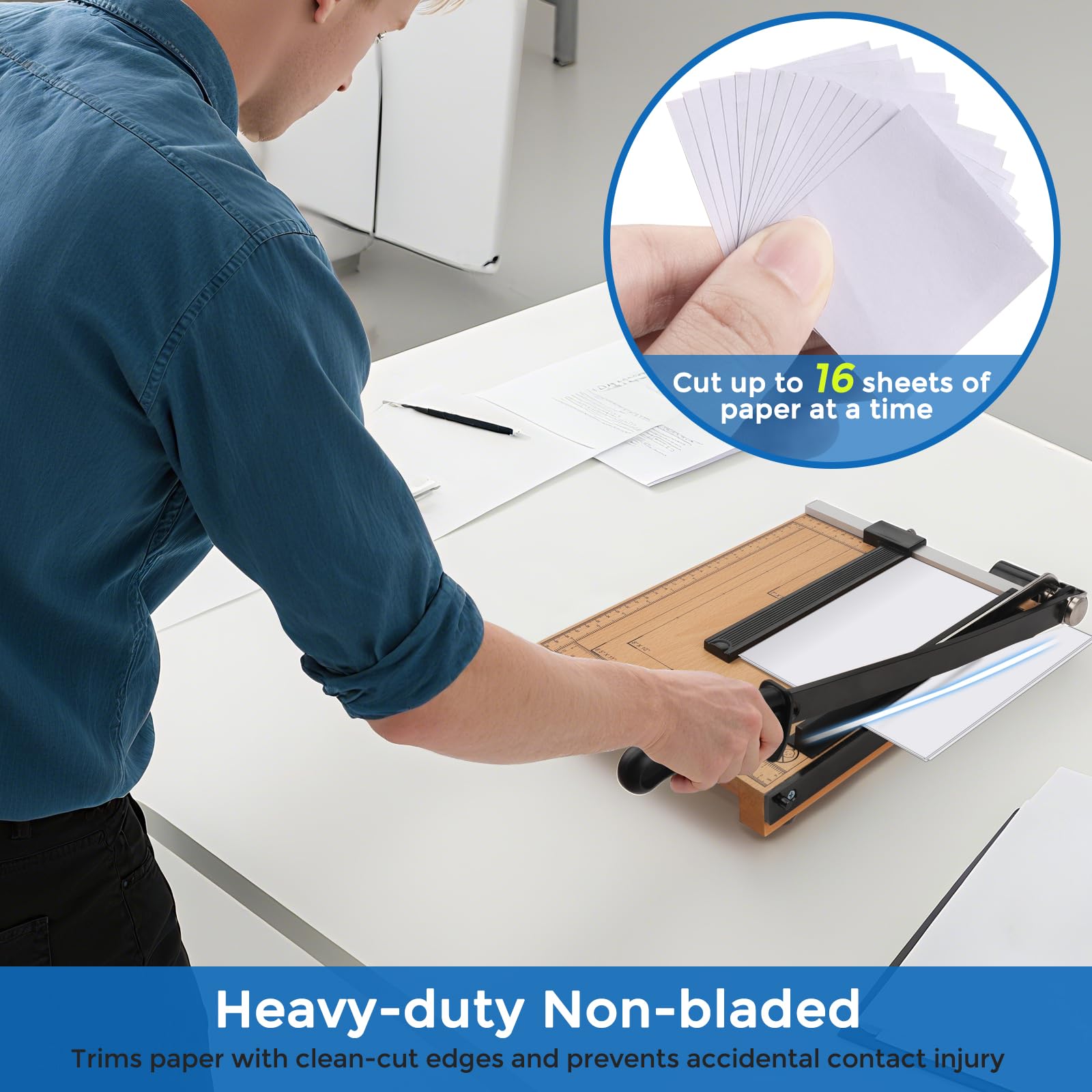 Snapklik.com : 12" Wood Heavy Duty Guillotine Trimmer, 16 Sheet ...
