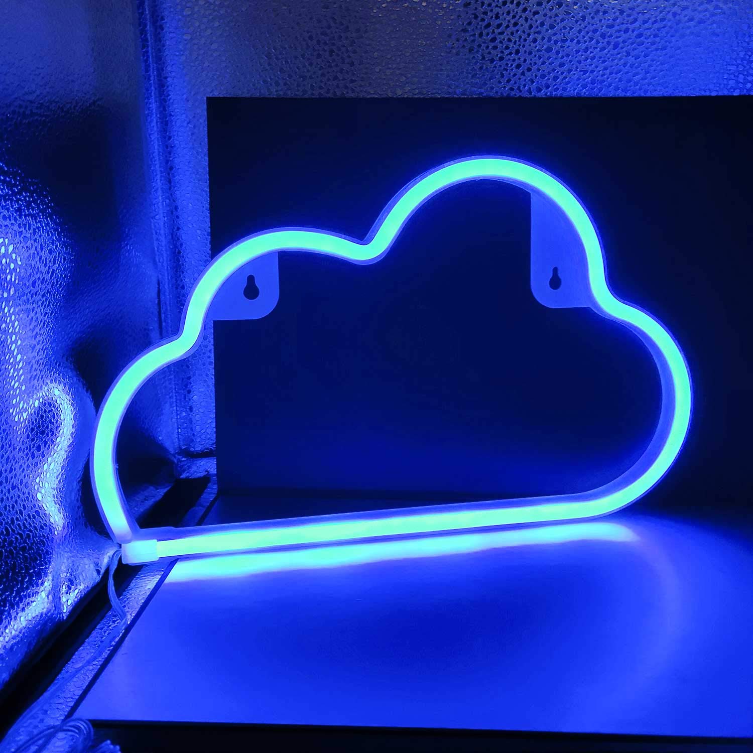 Blue Cloud Neon Signs LED Blue Neon Night Light Decoration for Hotel ...