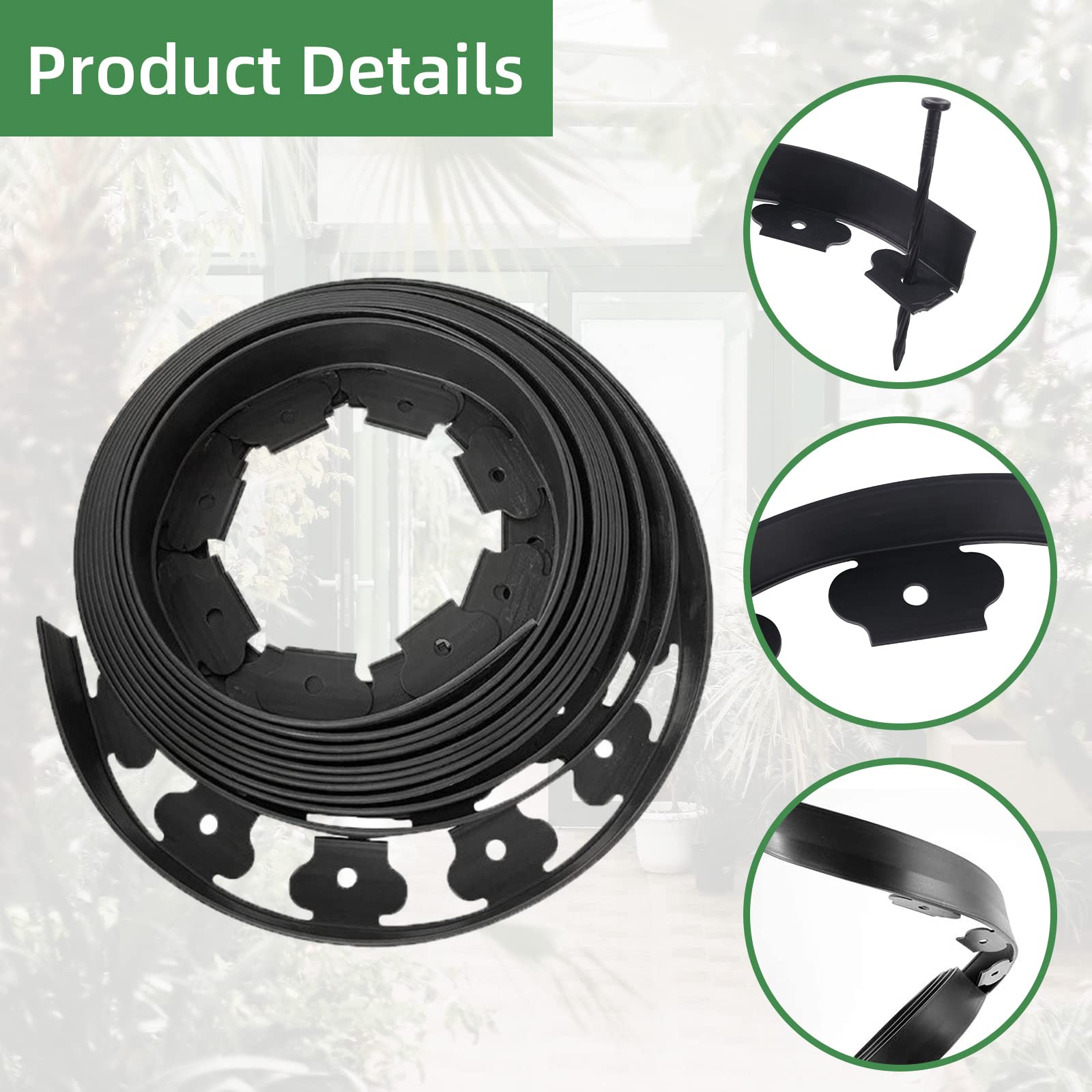 Landscape Edging Kit 33ft No Dig Plastic Garden Edging Border with 30 ...