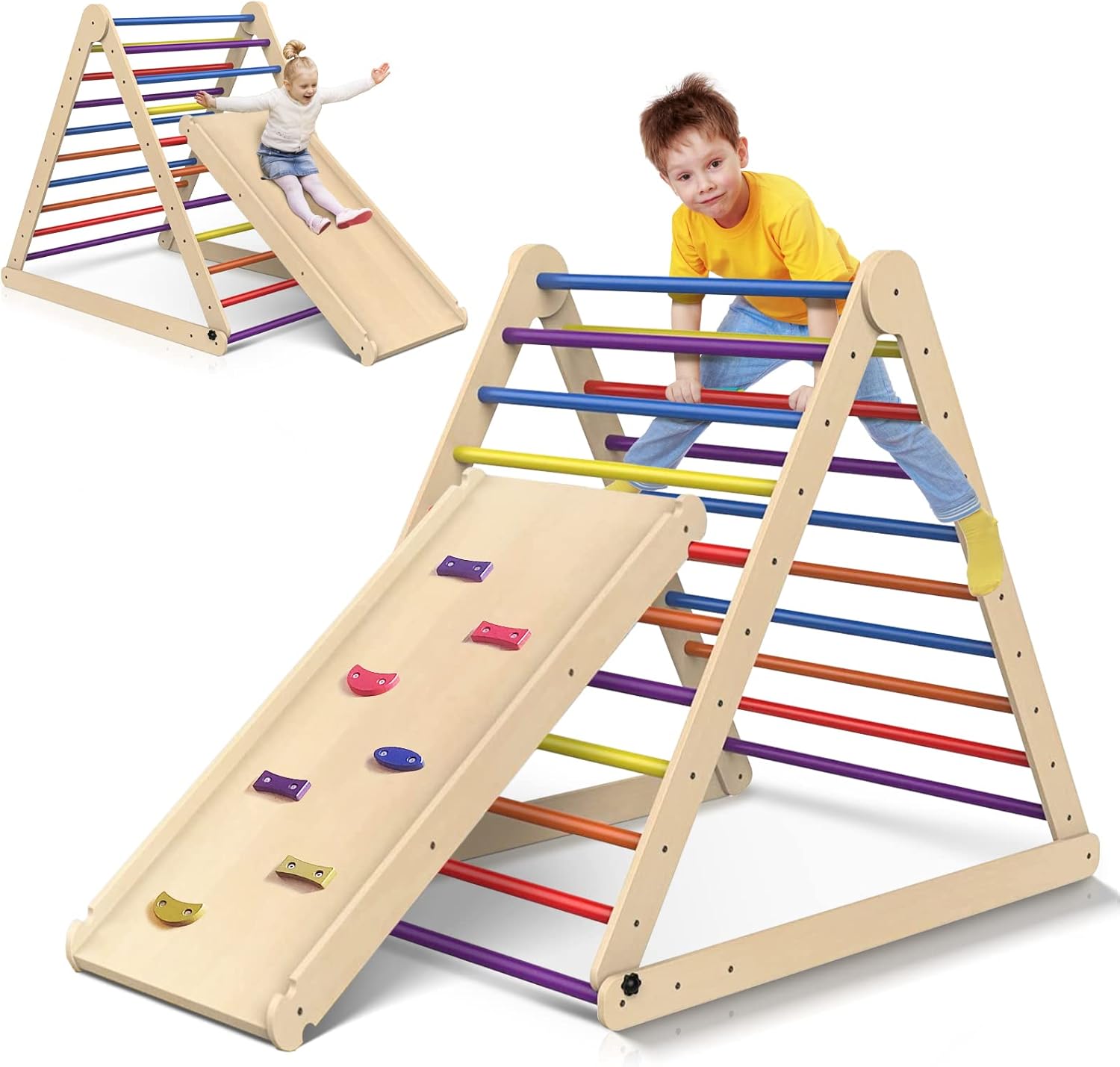 Amazon.com: JOY SPOT! 3 in 1 Triangle Climbing Toys, Sturdy Solid ...