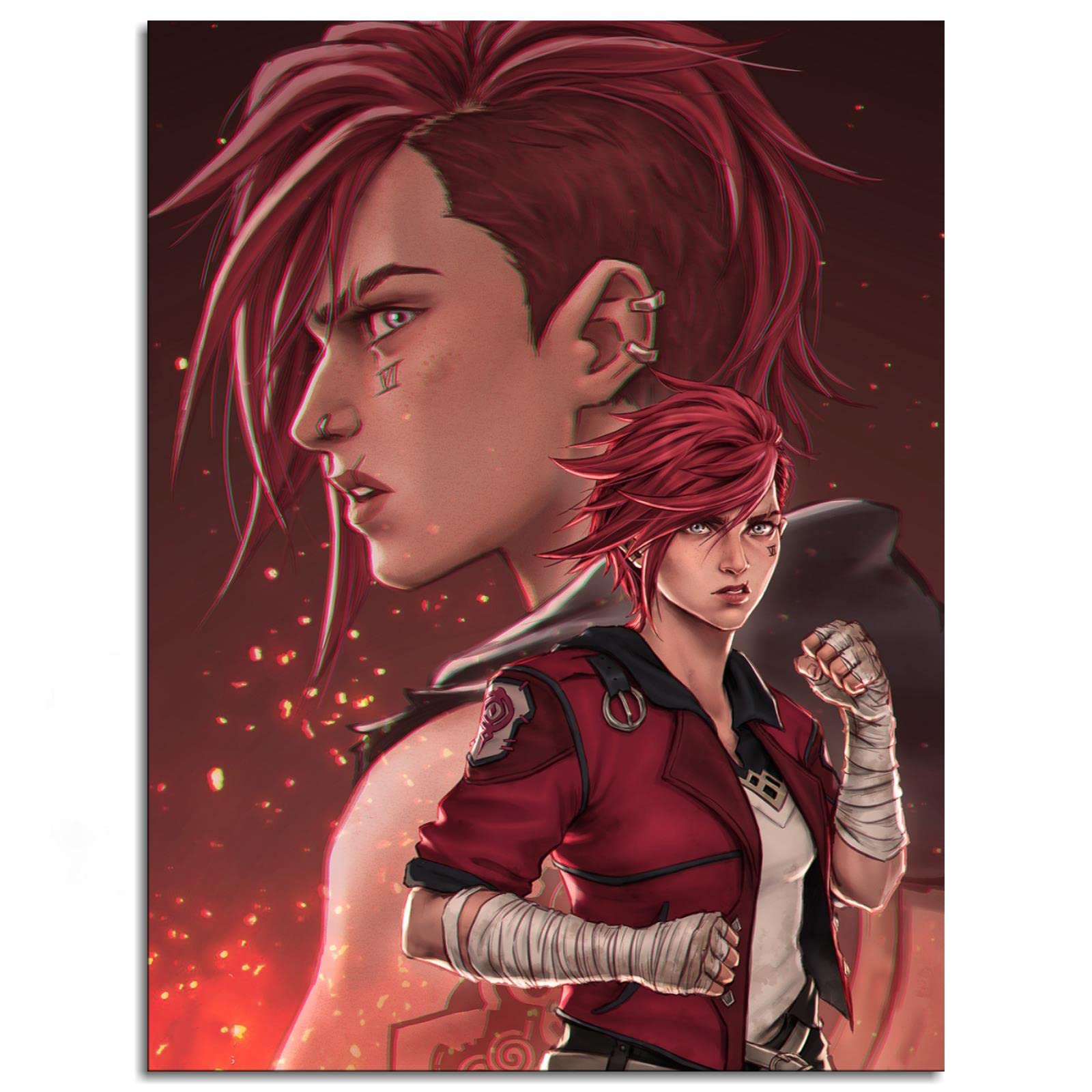 Amazon.com: DEKBOND Jinx & Vi Aesthetic Poster Wall Art Arcane Anime ...