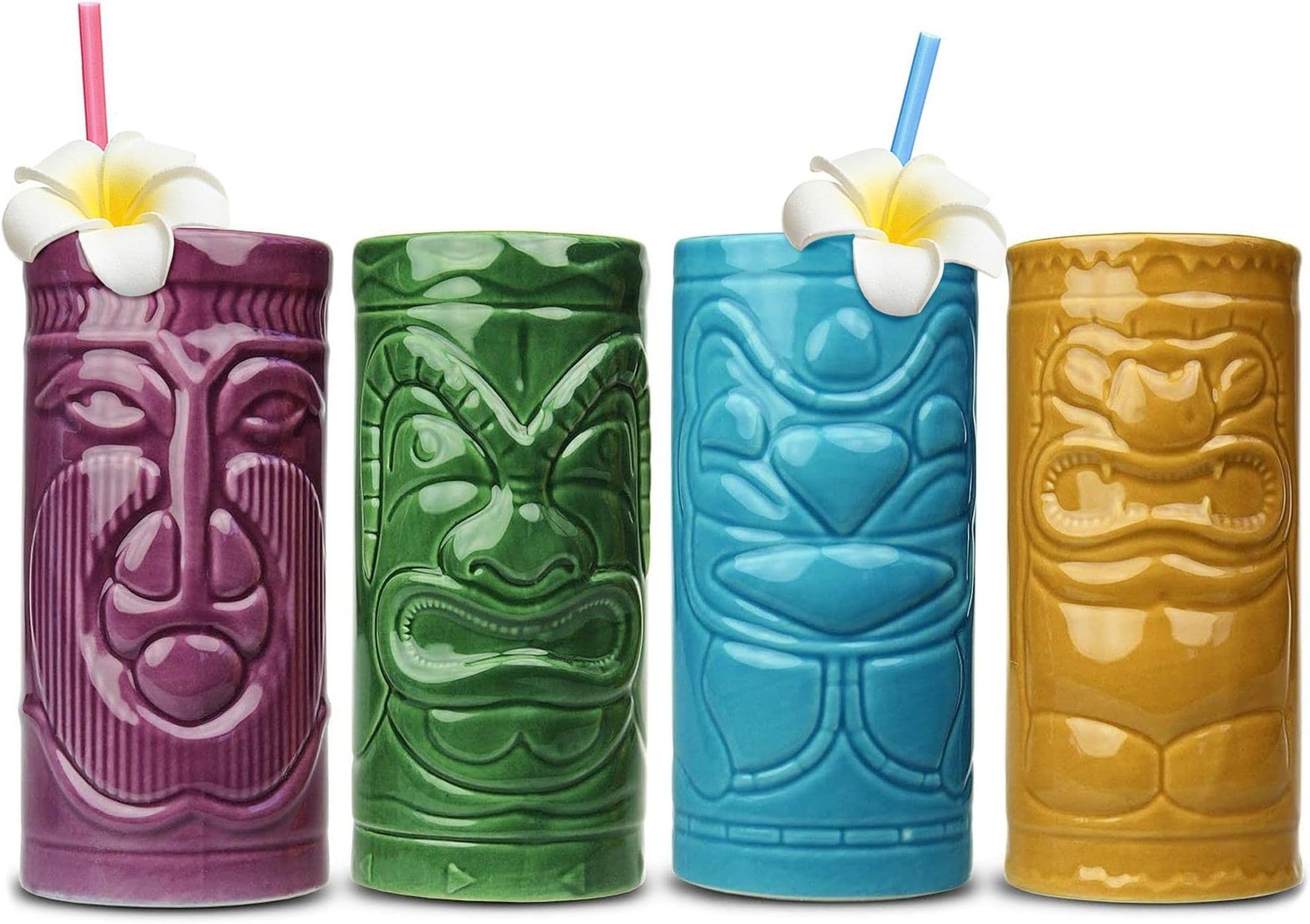 Tiki Bicchieri Tiki Bar Accessori Set di 4 - Tiki Tazze Grandi ...