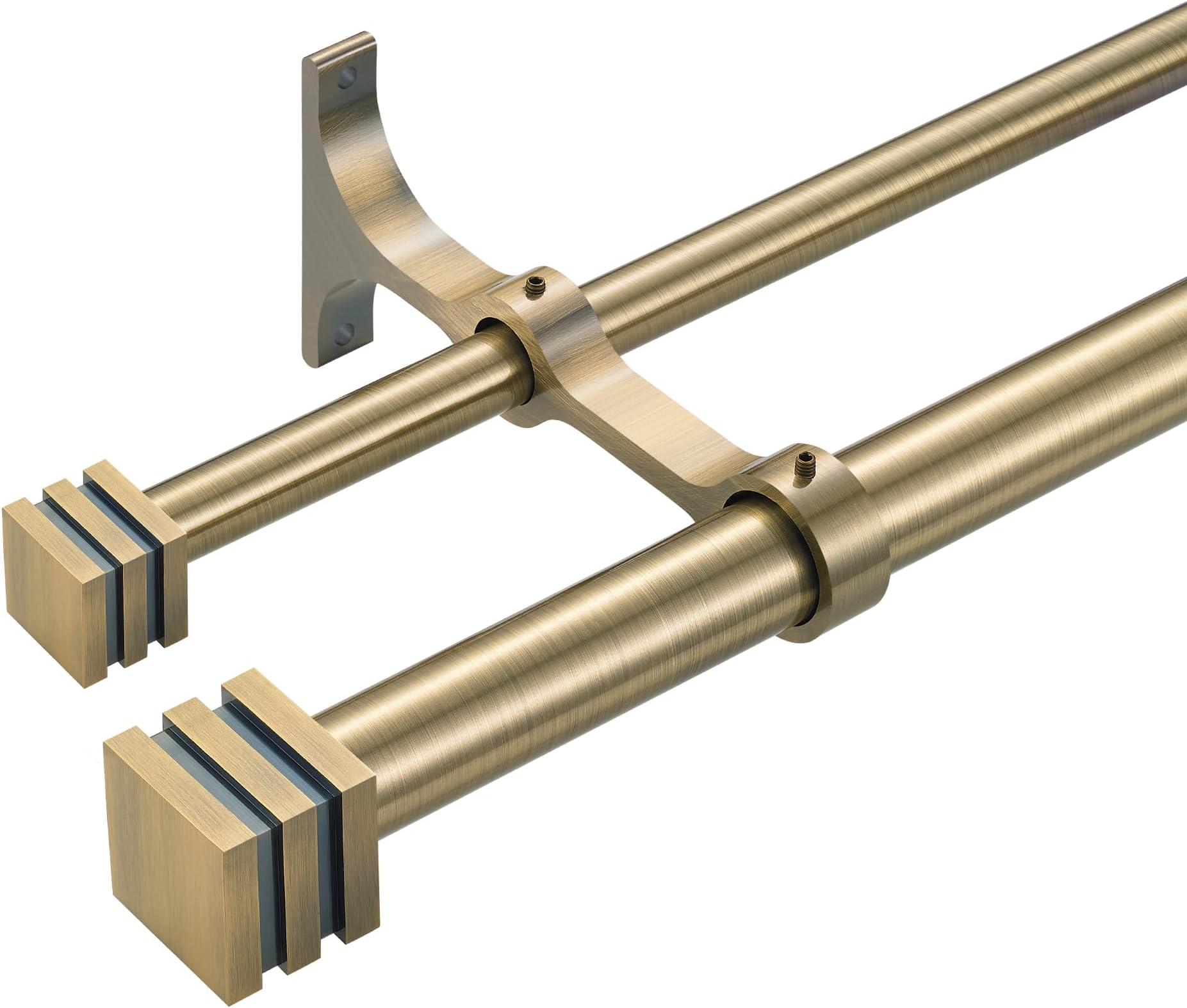 Amazon.com: Mayrhyme Double Curtain Rods with Aluminum Full Surround ...