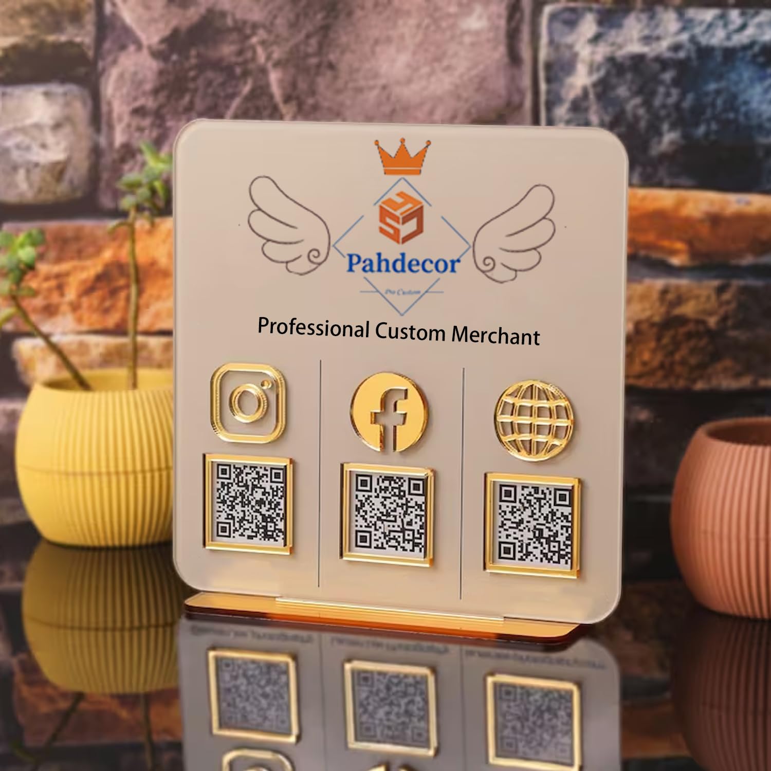 Amazon.com : Pahdecor Multi Social Media Sign Personalized QR Code ...