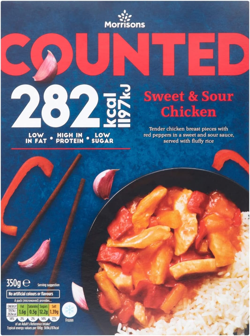 Morrisons Eat Smart Sweet and Sour Chicken with Rice, 350g (Frozen ...