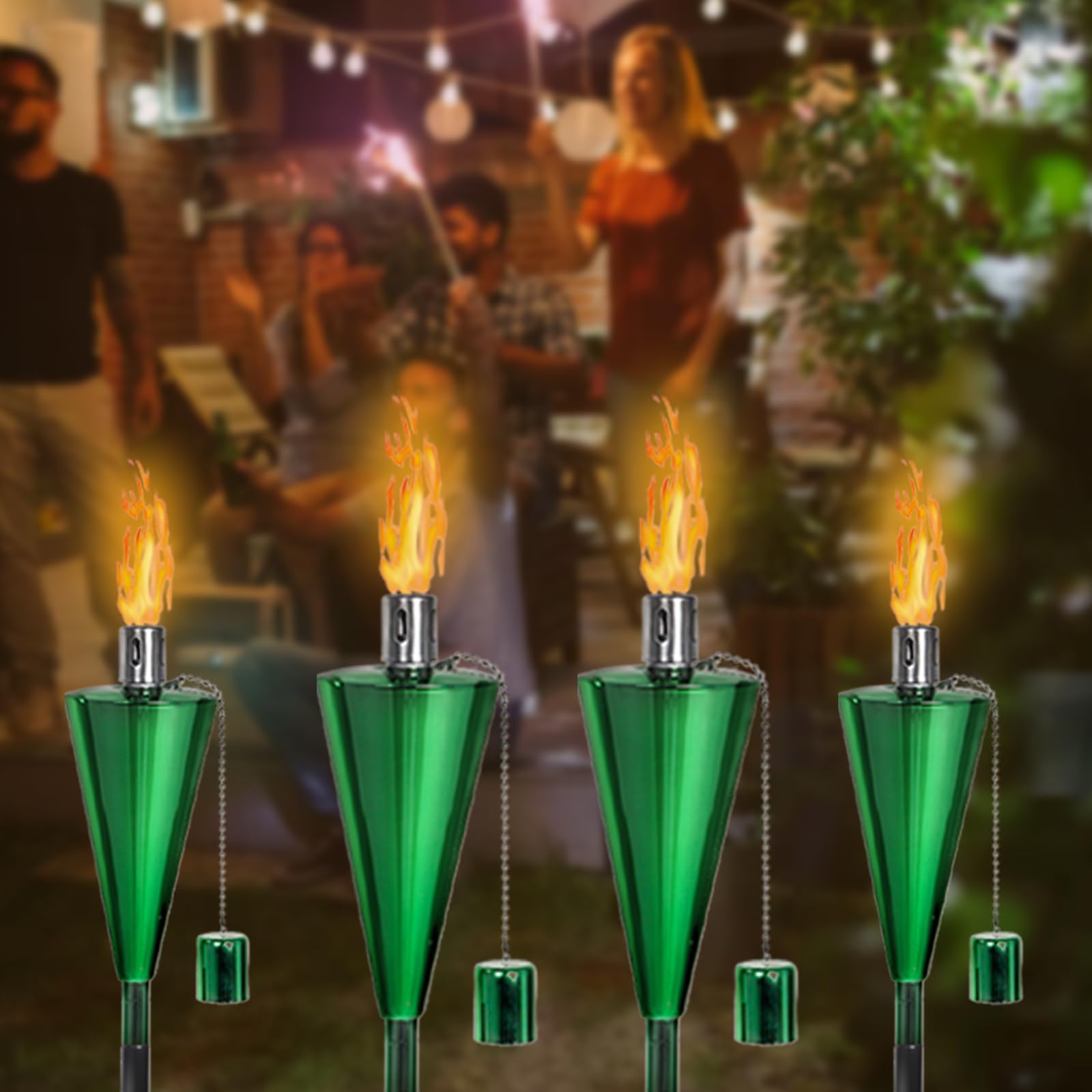 Snapklik.com : FAB BASED 55 Inch Outdoor Oil Torch Lamp4 Pack Pieces ...