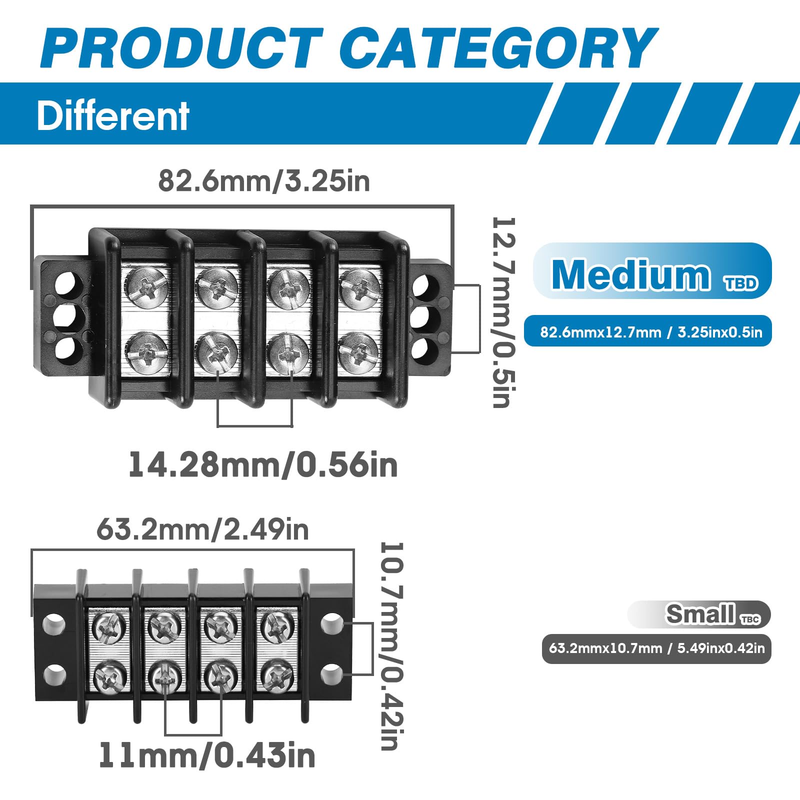 Snapklik.com : GLOSO Marine Terminal Blocks TBD Double Row Stainless 10-22 AWG Cu