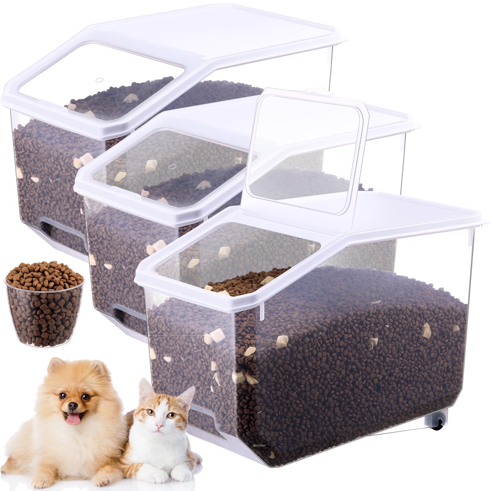 3 Pcs Airtight Dog Food Storage Container Pet Food Storage Containers ...