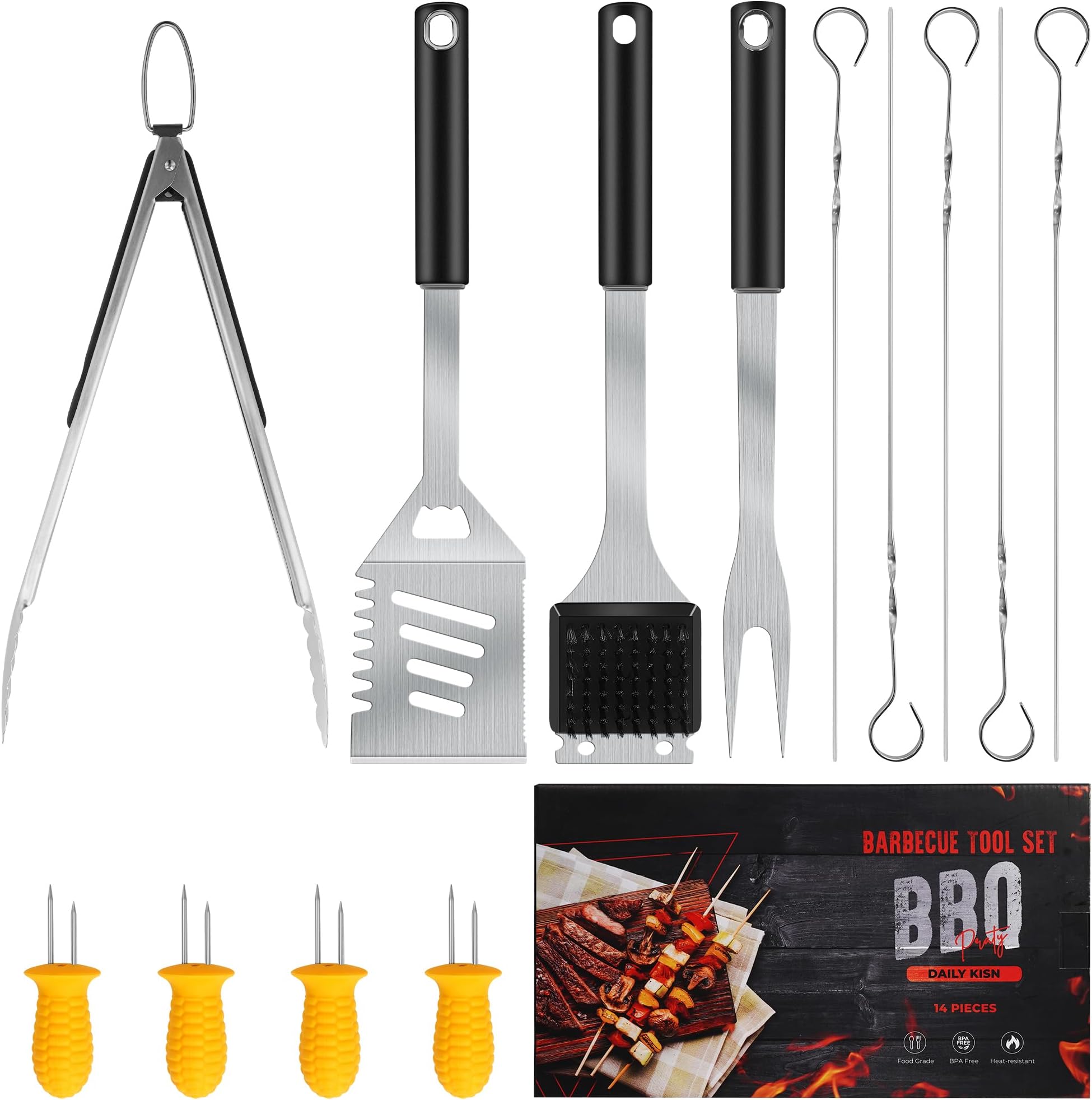 Amazon.com : Grill Accessories Kit, Stainless Steel Grill Tool Set with ...