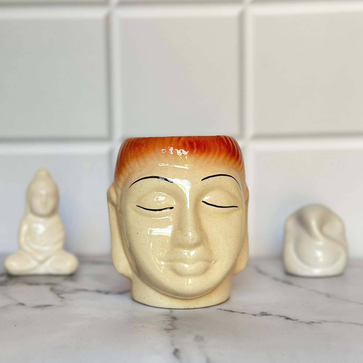 Indian Gardens - Ceramic Pot for planters (Buddha Pot) (Brown Colour ...