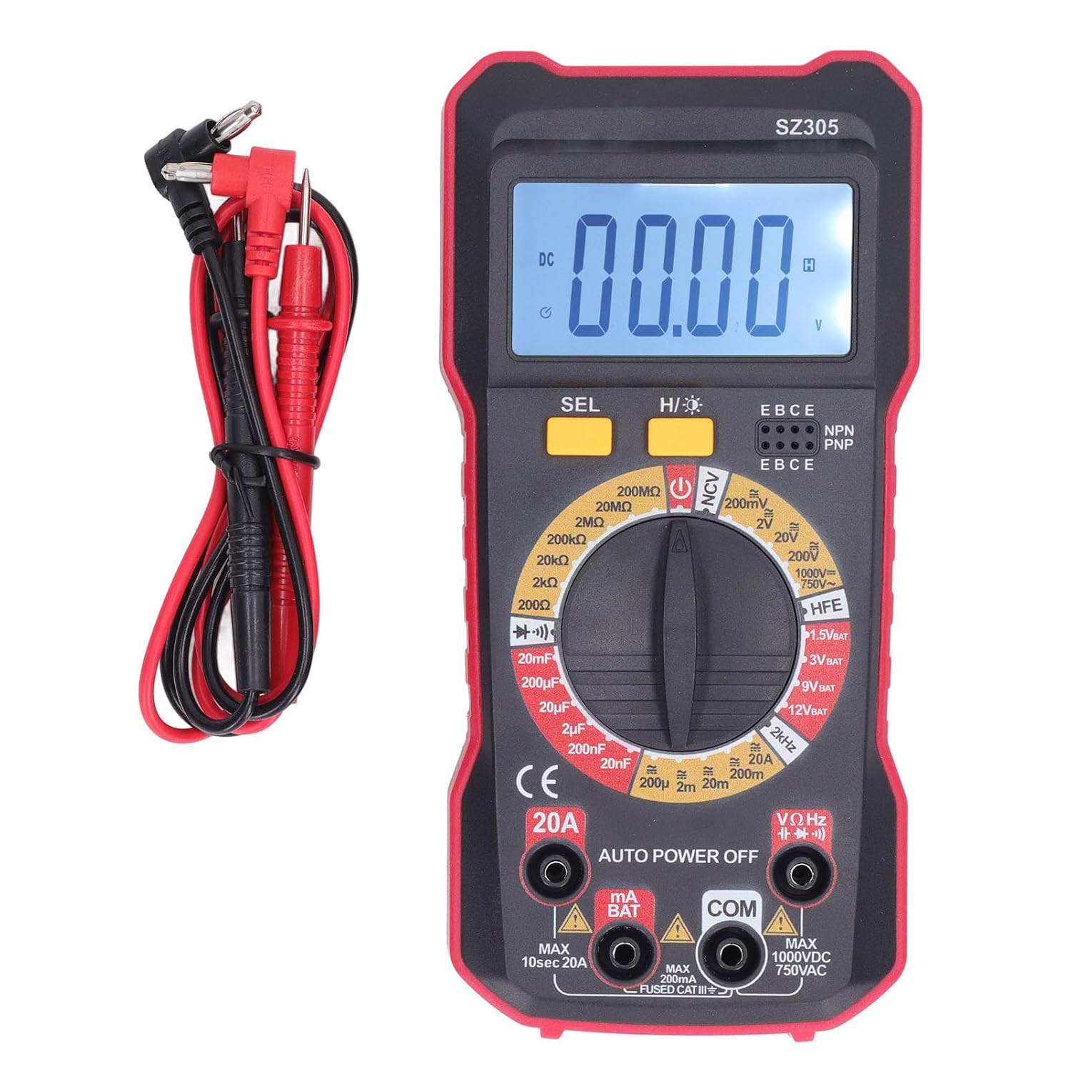 107 AC DC Current Handheld Digital Multimeter Gray, Measures AC Voltage ...