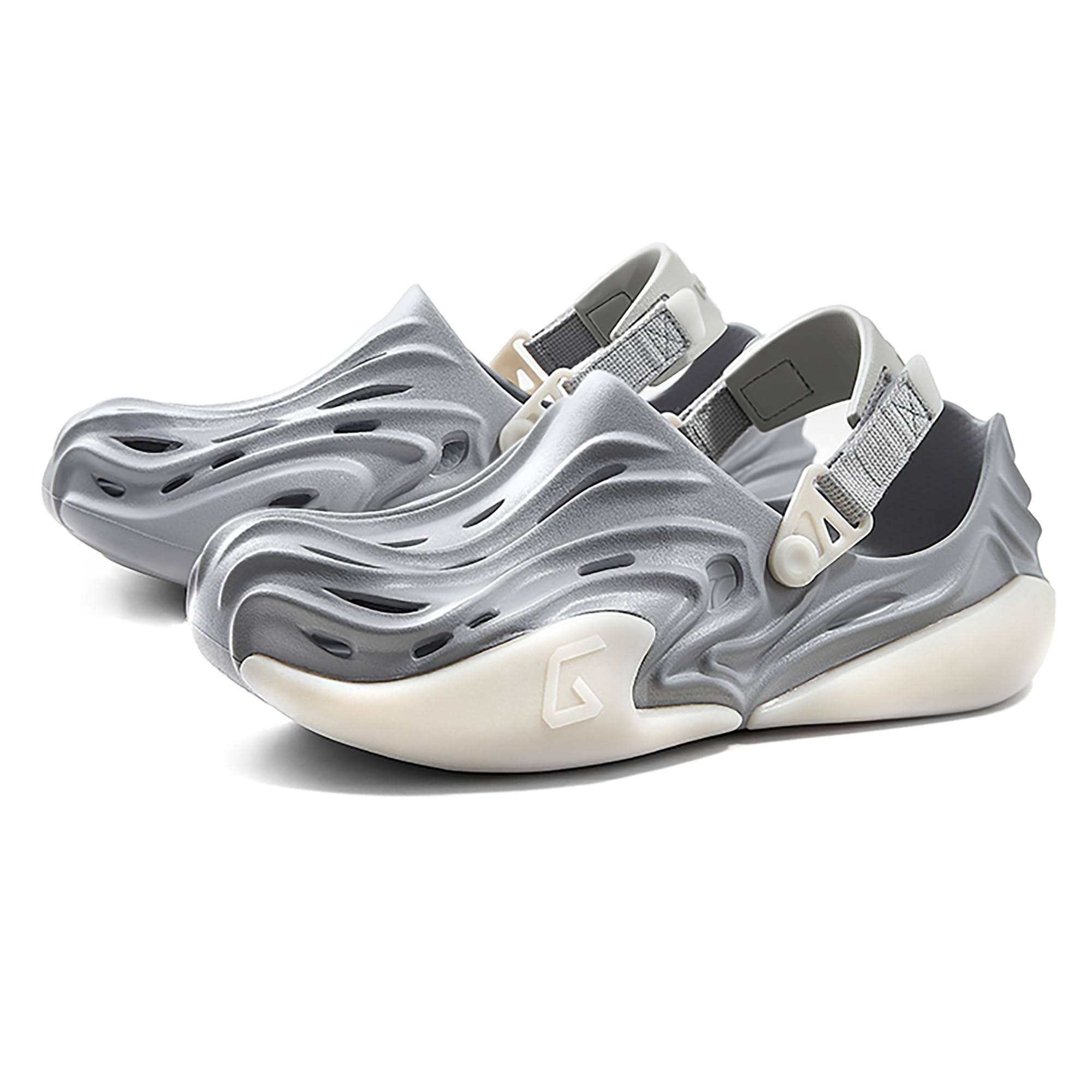 GOTO Unisex-Adult Echo Clogs, Comfort Fashion Wavy Pattern Shoes for ...