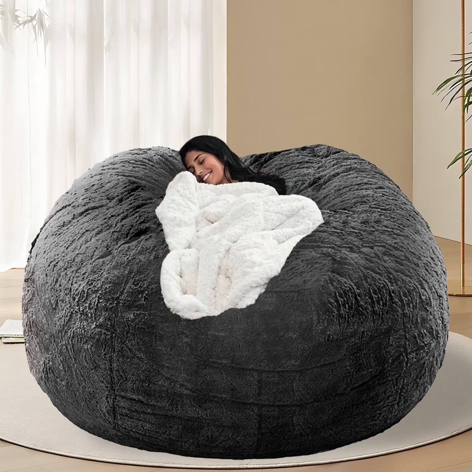 Amazon.com: BCU 7FT Big Bean Bag for Adults Kids Without Filling ...