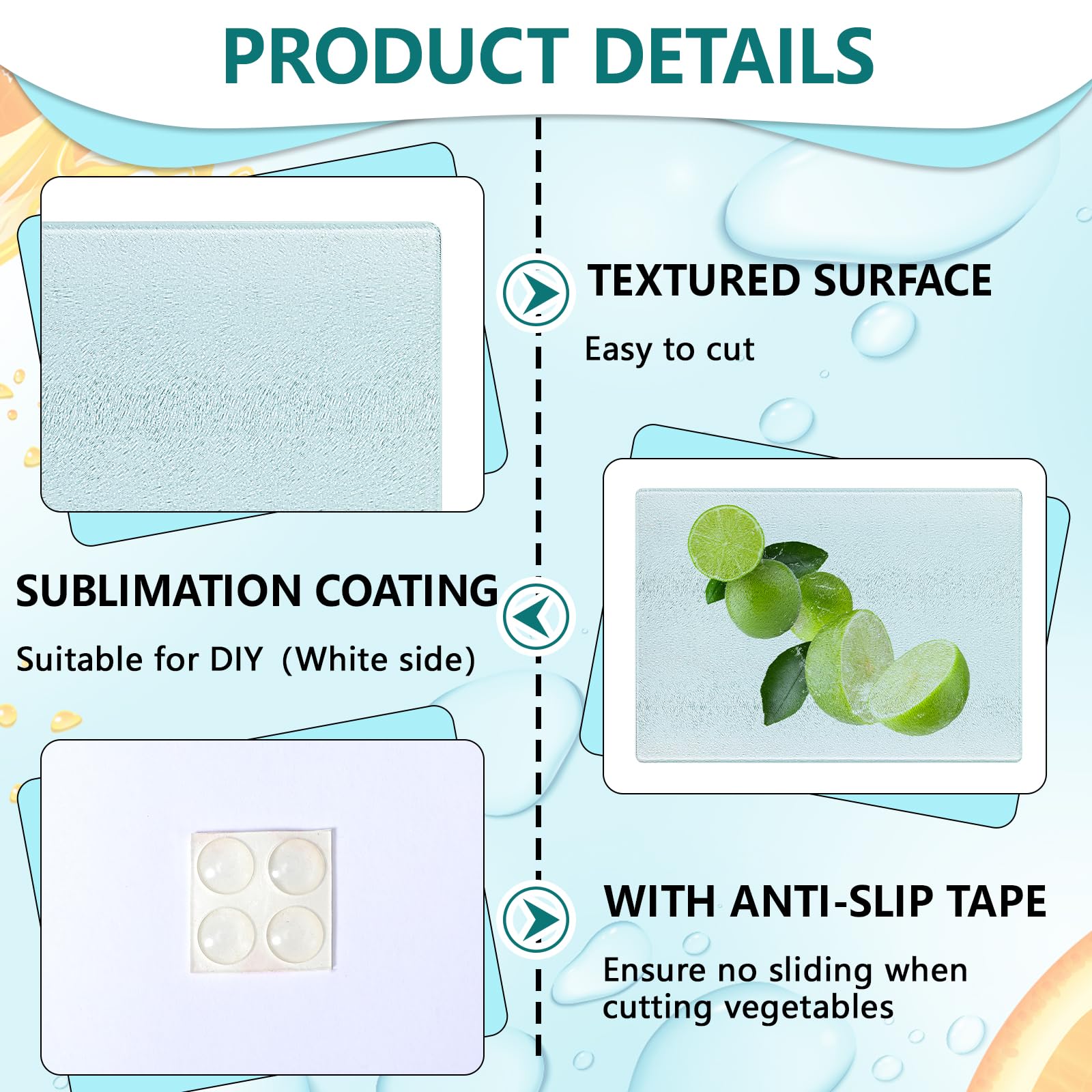 Tanlade 6 Pcs Sublimation Glass Cutting Boards Blanks, 2 Size Rectangle ...