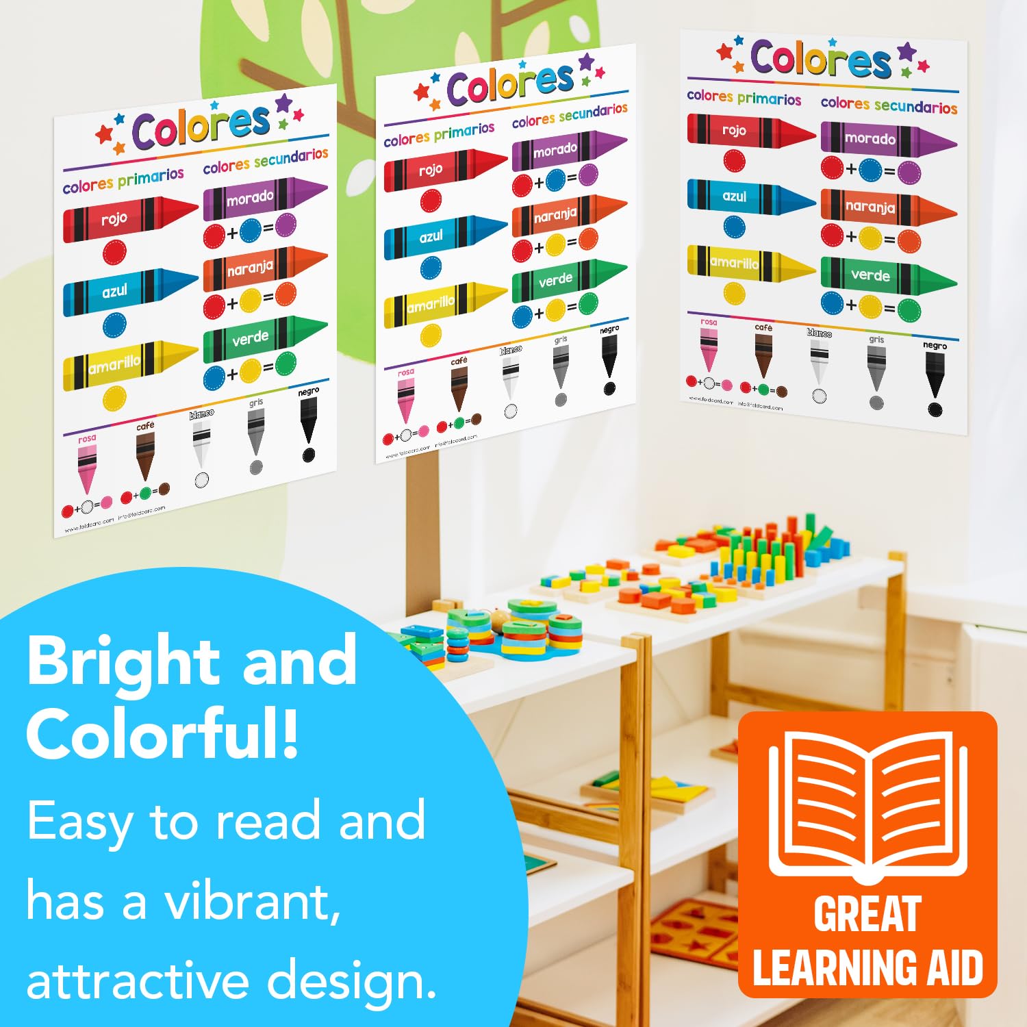 Snapklik.com : Colores Spanish Chart For Preschool To Gradeschool Kids ...