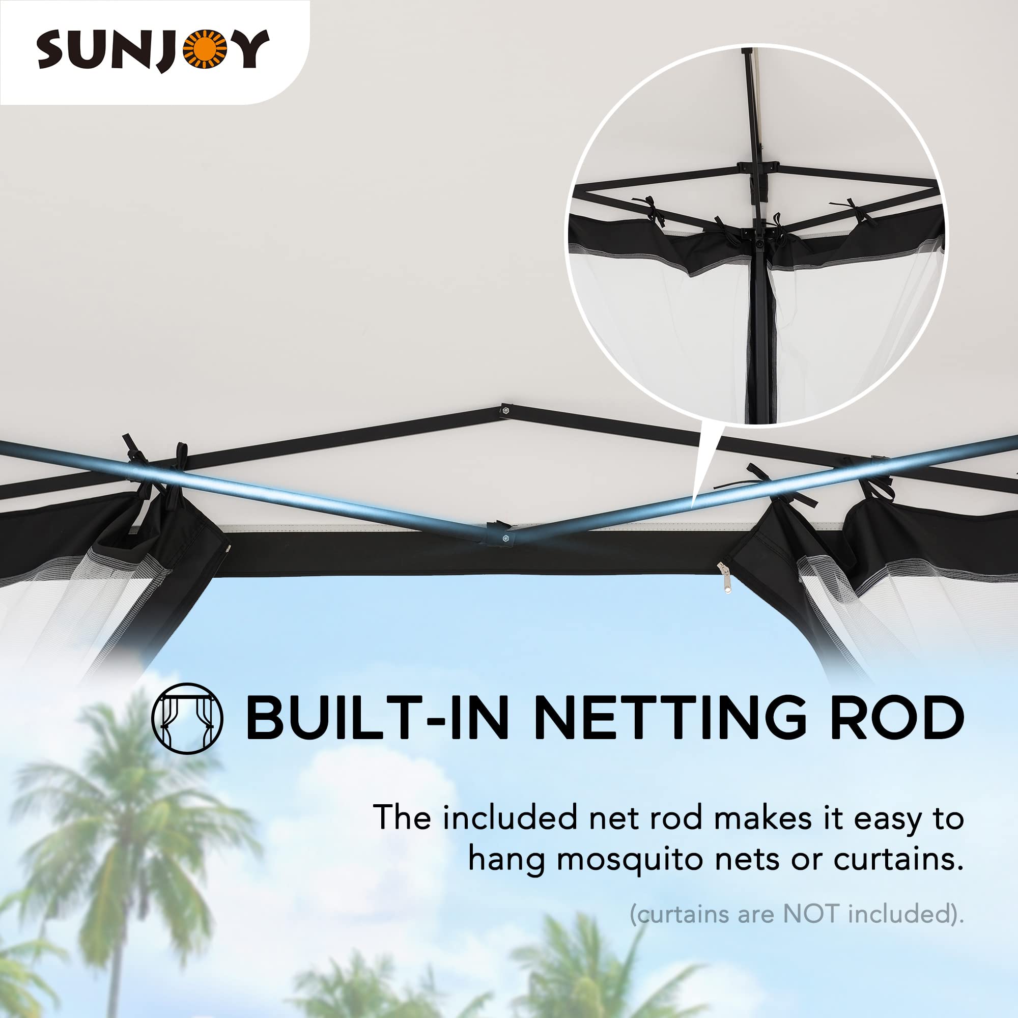 Sunjoy 11x11 ft. Pop Up Gazebo, 2-Tone Portable Canopy/Tent, Outdoor ...