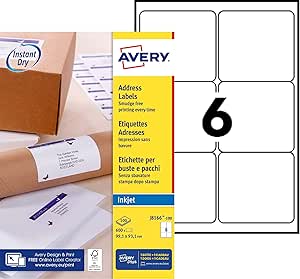 AVERY - Box of 600 Self Adhesive Shipping Labels, Customisable and ...