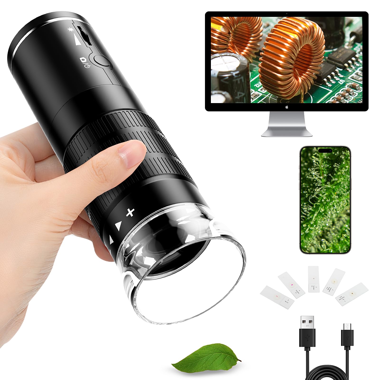 Amazon.com : MAXLAPTER Wireless Digital Microscope, 50X-1000X Portable ...