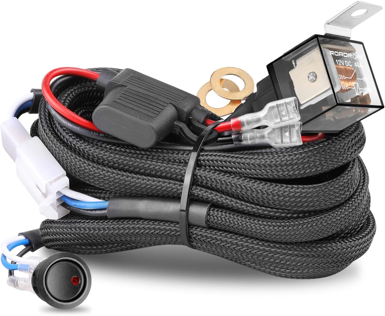 Amazon.com: Wiring Harness 1 Lead, Nirider 12V 40A Rocker Switch Relay ...