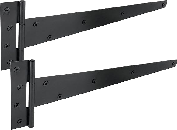IRONTITE® 1 Pair Black T Hinges 400mm (16”), Gate Hinges for Wooden ...