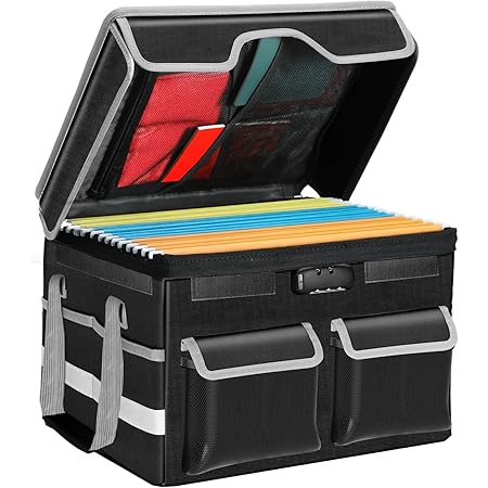 Amazon.com: SJEhome File Box with Lock,(16x13x11in)Collapsible ...
