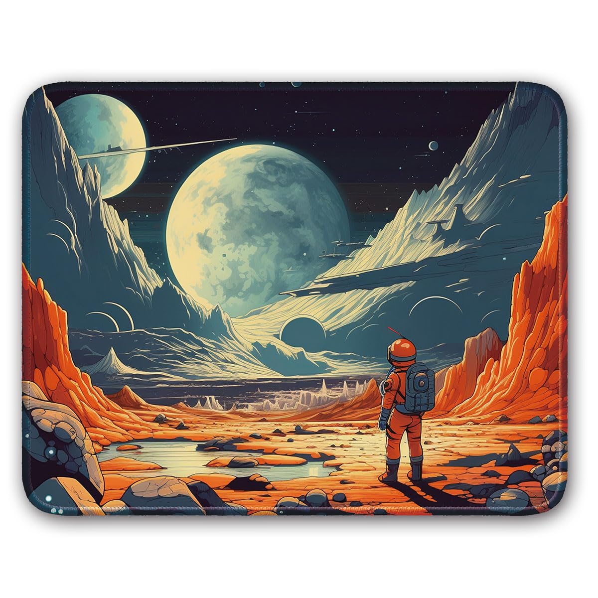 Amazon.com: Flodirise Space Themed Design, Vibrant Color Mouse Pad ...
