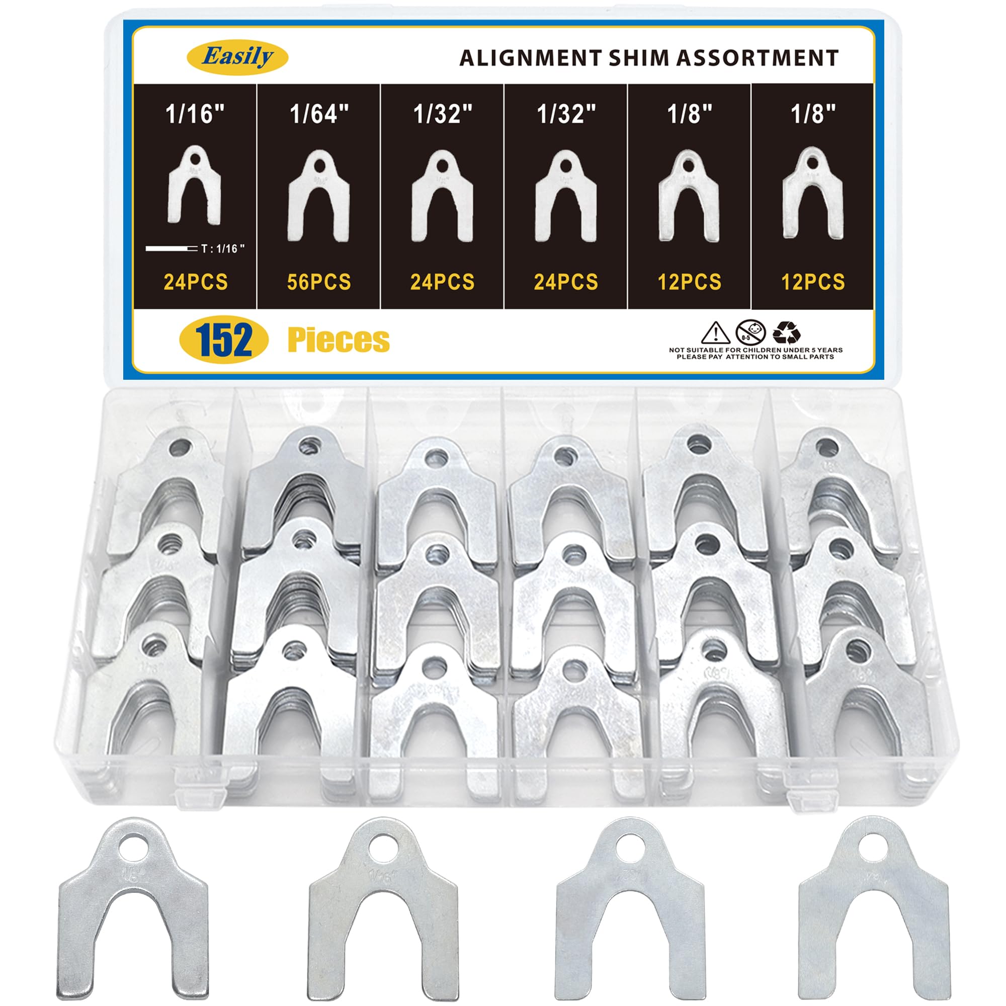 Amazon.com: 152 Pieces Auto Alignment Body Shims 1/16" 1/64" 1/32" 1/8 ...