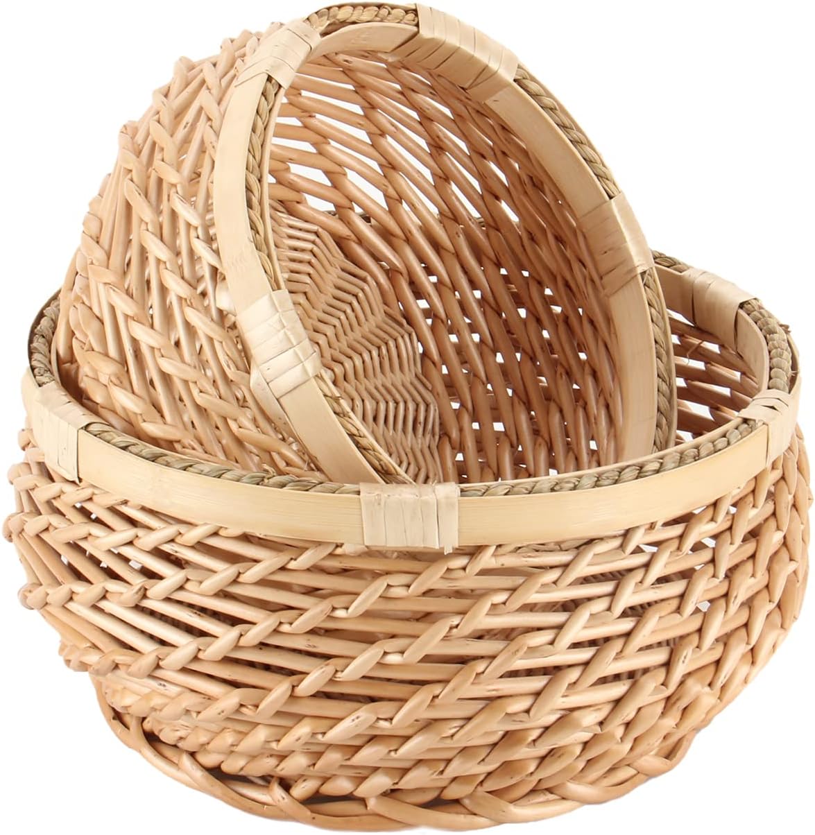 Amazon.com - Wicker Round Fruit Baskets-Woven Decorative Bread Basket ...