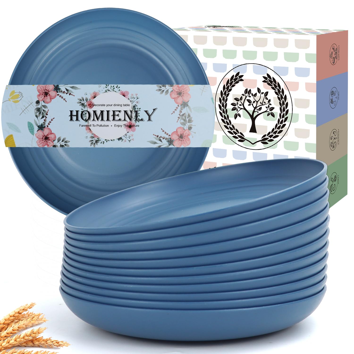 Amazon.com | Homienly Deep Dinner Plates Set of 12 Alternative for ...