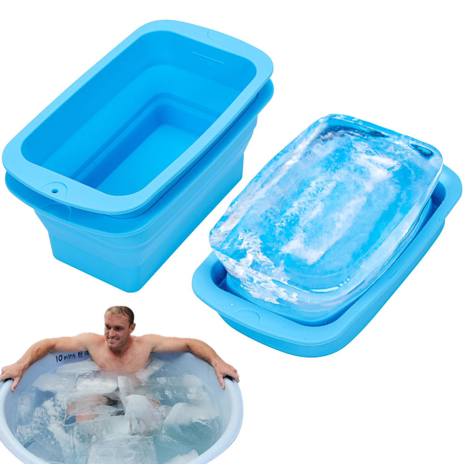 Amazon.com: Foldable Ice Bath Ice Mold, Each 7.4LB Extra Large Ice ...