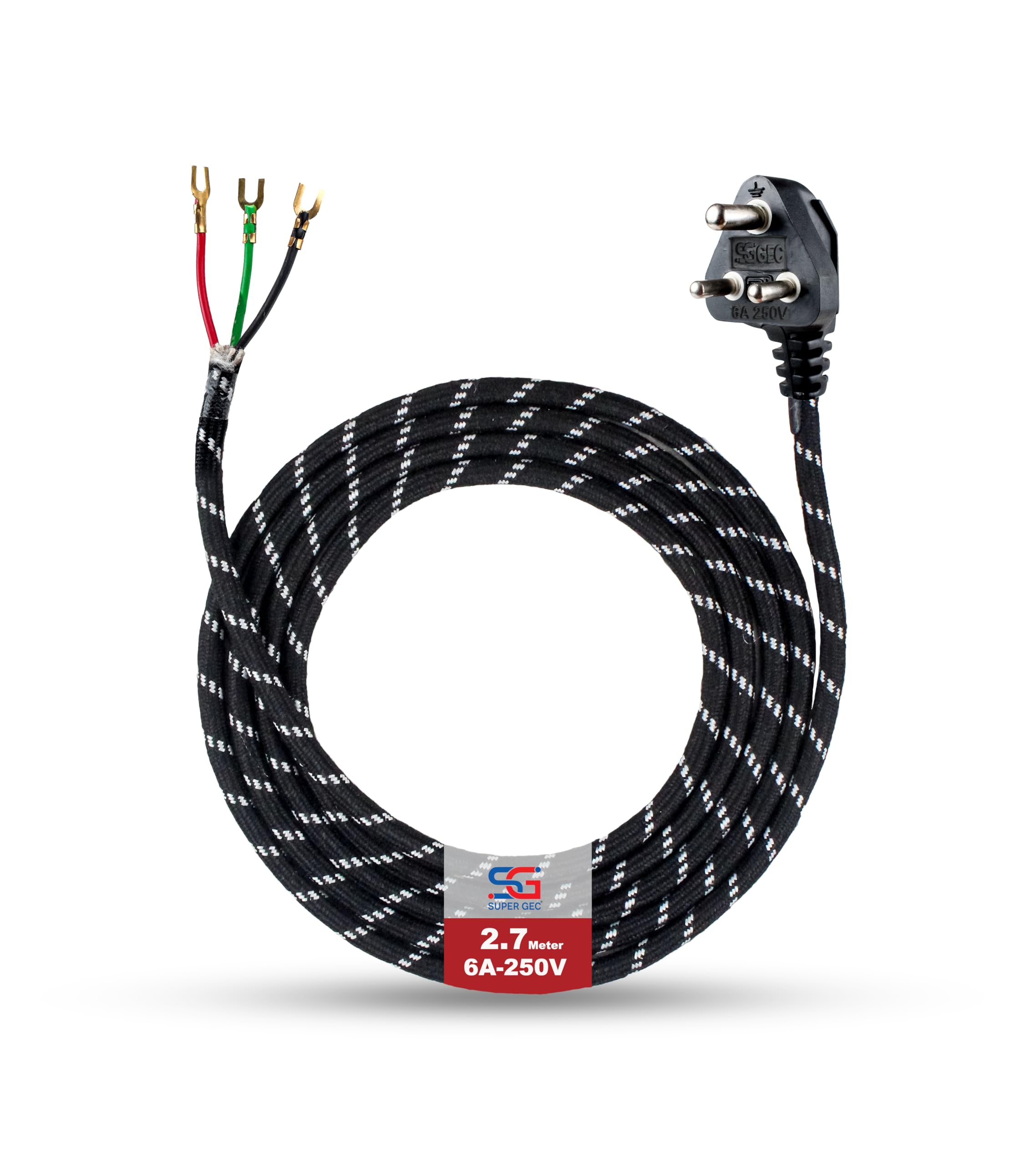 Super GEC Multi Purpose Iron Press Power Cord | 3 Pin Top 6A 250V | 100 ...