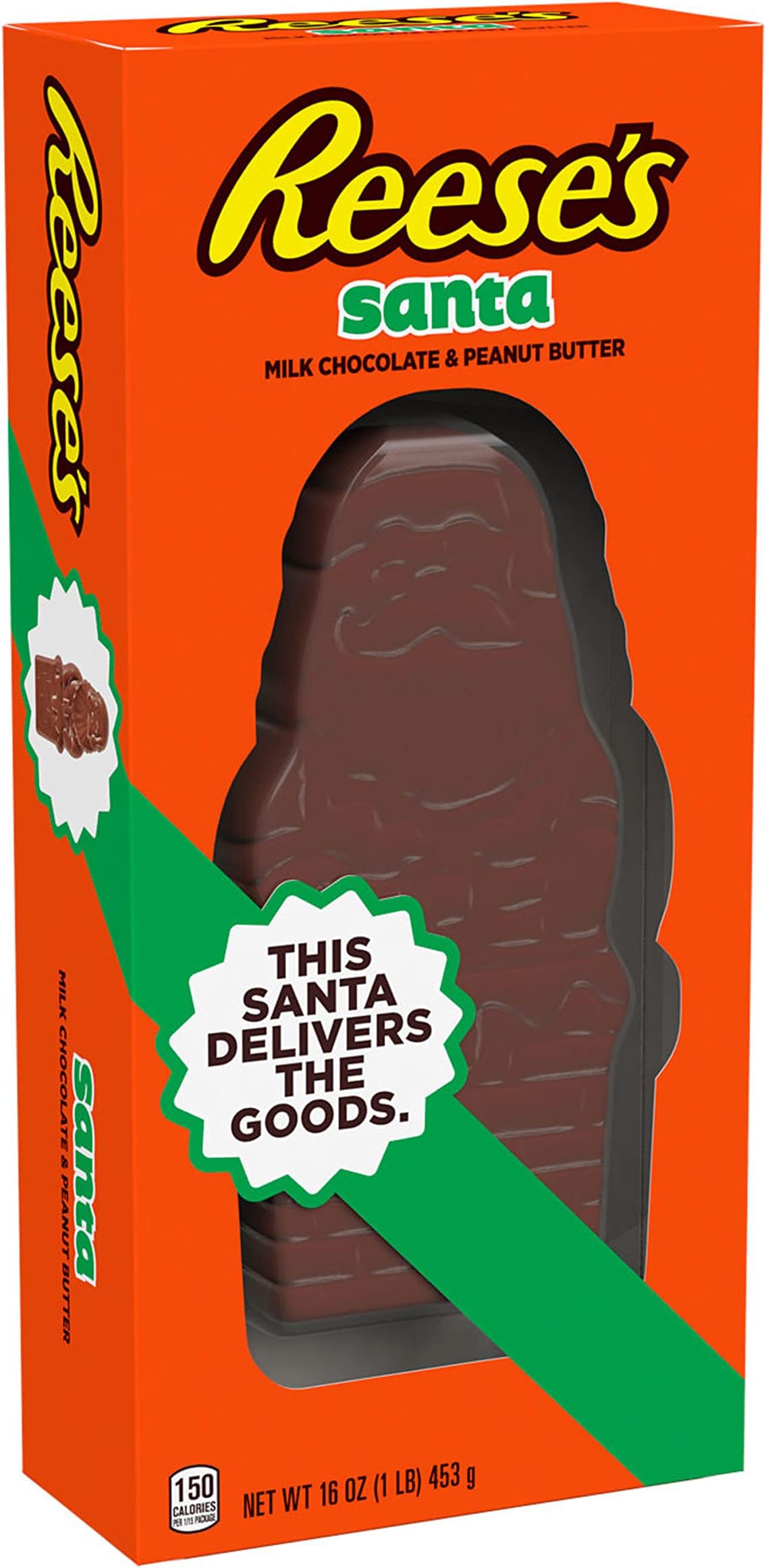Amazon.com: REESE'S Milk Chocolate Peanut Butter Santa, Christmas Candy ...
