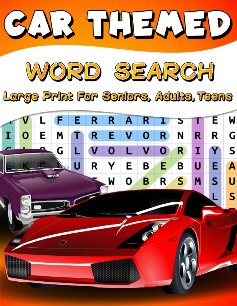 CAR THEMED WORD SEARCH LARGE PRINT: FOR SENIORS, ADULTS, TEENS: PLAYING ...