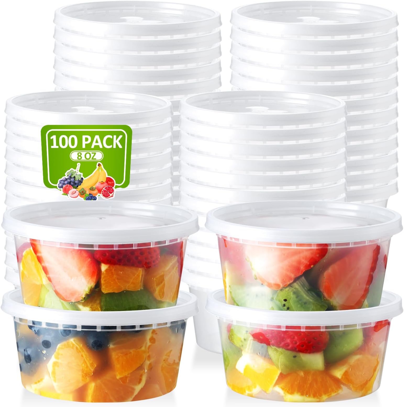 Amazon.com: Fabri-Kal FABPK8SC Microwavable Deli Containers 8oz Clear ...