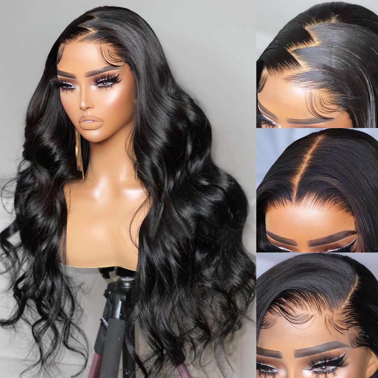 Amazon.com : Fancy Hair Natural Wavy 13x4 Lace Front Human Hair Wig 180 ...