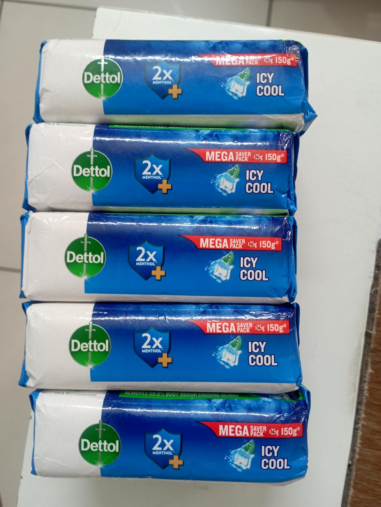 Buy Dettol Icy Cool Bathing Soap Bar With 2x Menthol (750gm), 150gm ...