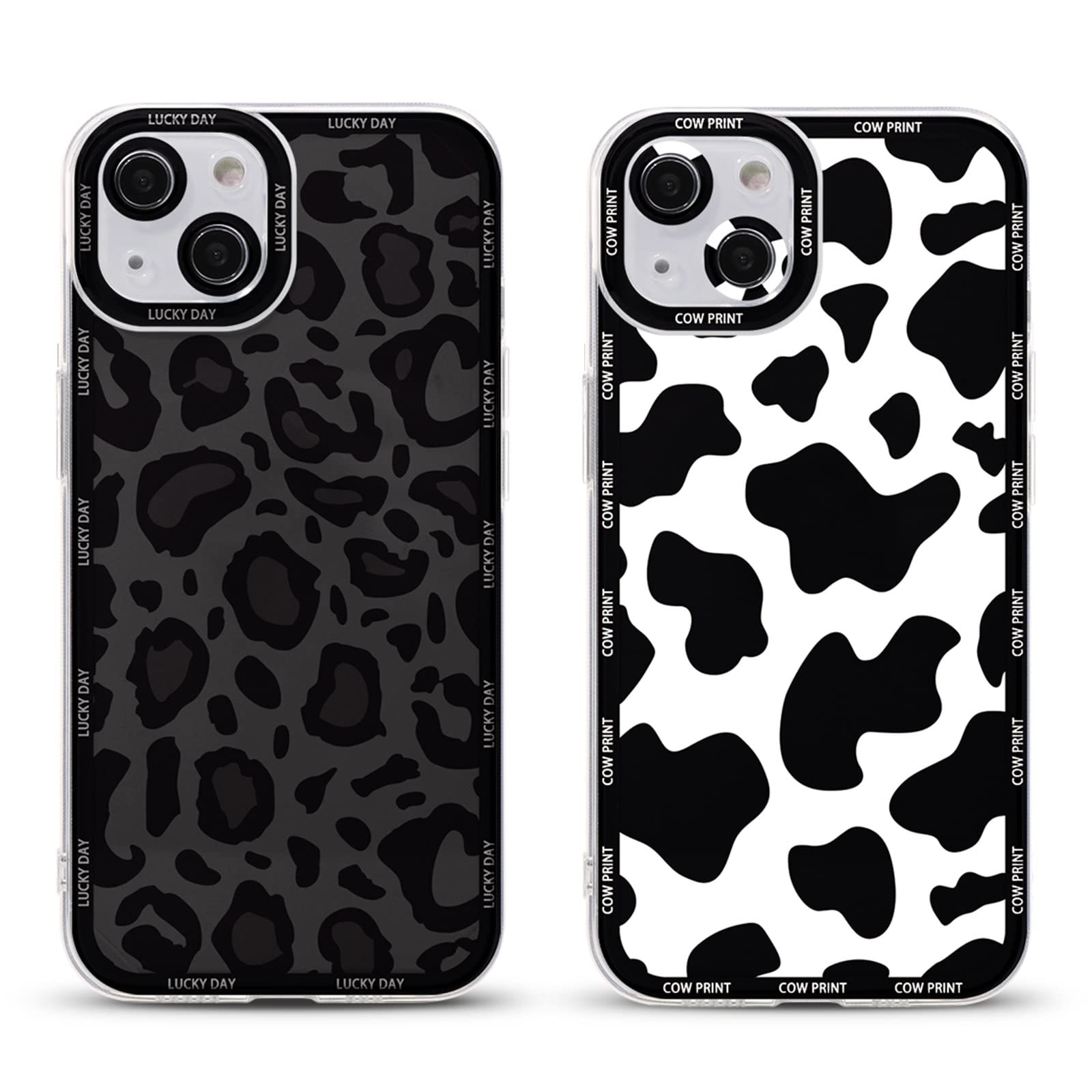 Amazon.com: RUMDEY 2 Pack Cute Cow Cheetah Print for Apple iPhone 13 6.1 Inch Phone Case, Luxury ...