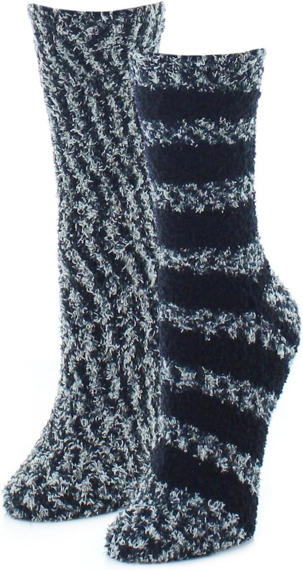 MeMoi Heathered Stripe Fuzzy Collection Variety Pack at Amazon Women’s ...