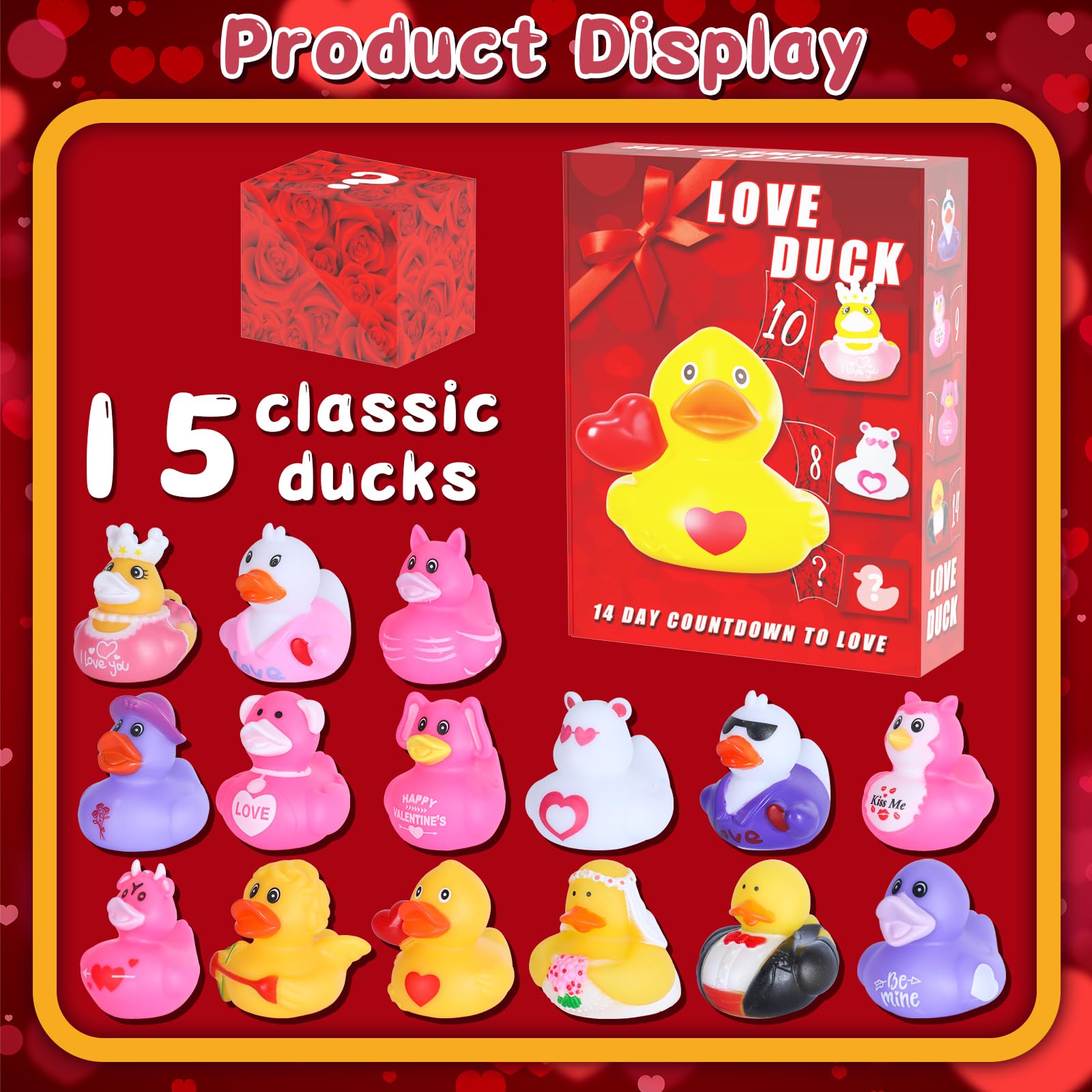 Snapklik.com : 15 Pcs Rubber Ducks For Jeeps Ducking,Valentine Ducks For Toddler Kids Adult Bath ...