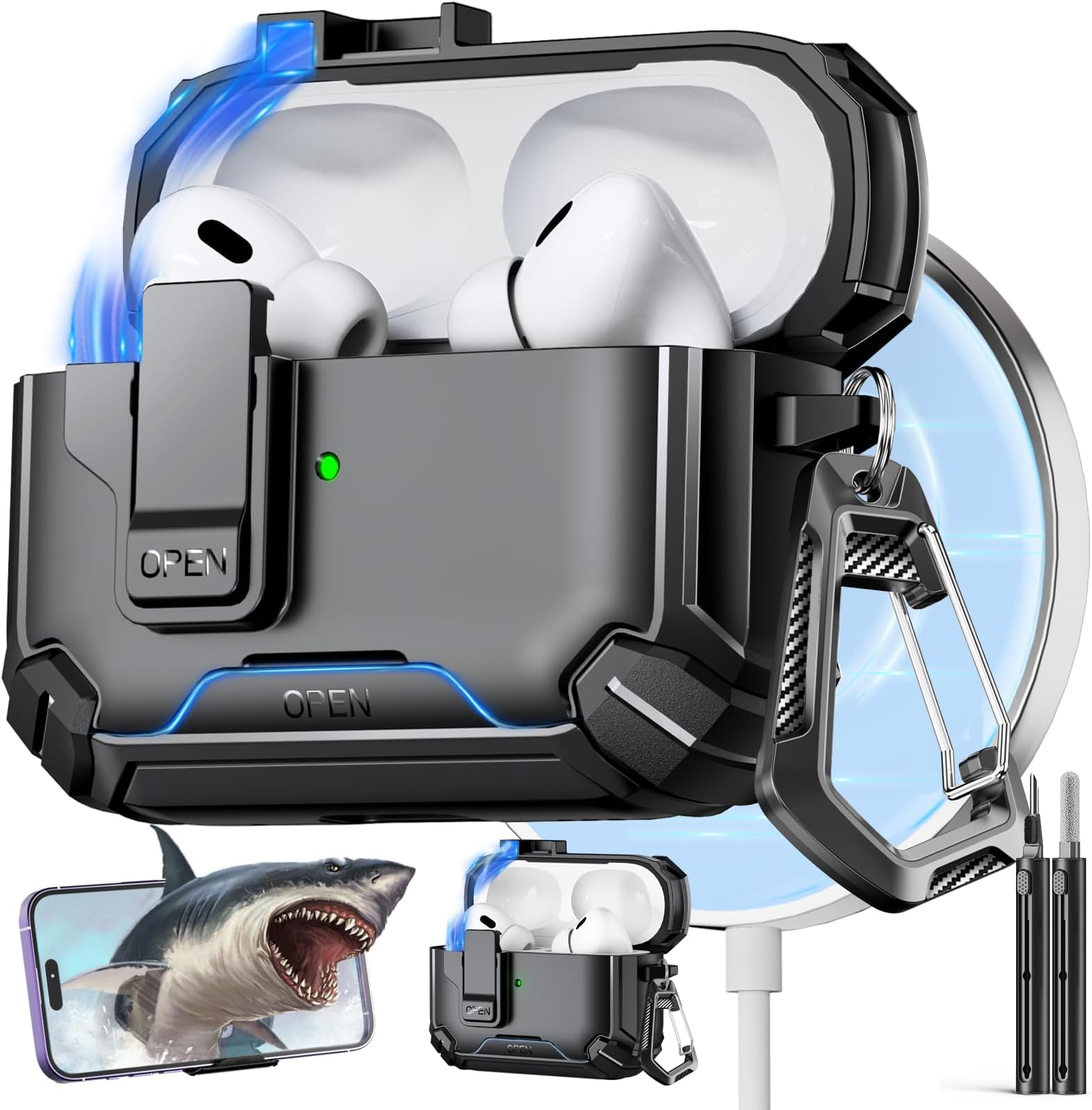 Amazon.com: Inesore for AirPods Pro 2nd Generation Case (with Safety ...