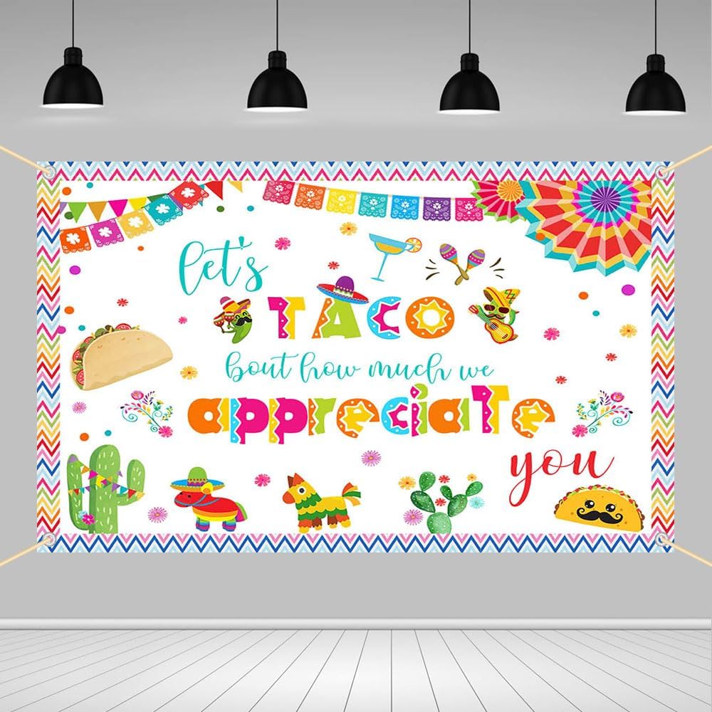 Amazon.com : AIBIIN Let's Taco Bout How Much We Appreciate You Backdrop ...