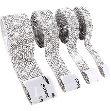 Amazon.com: Rhinestone Ribbon 7 Rolls 7 Yards Self Adhesive Diamond ...