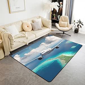 Amazon.com: Airplane Area Rug 5"x7" Aircraft Living Room Rugs Flight ...