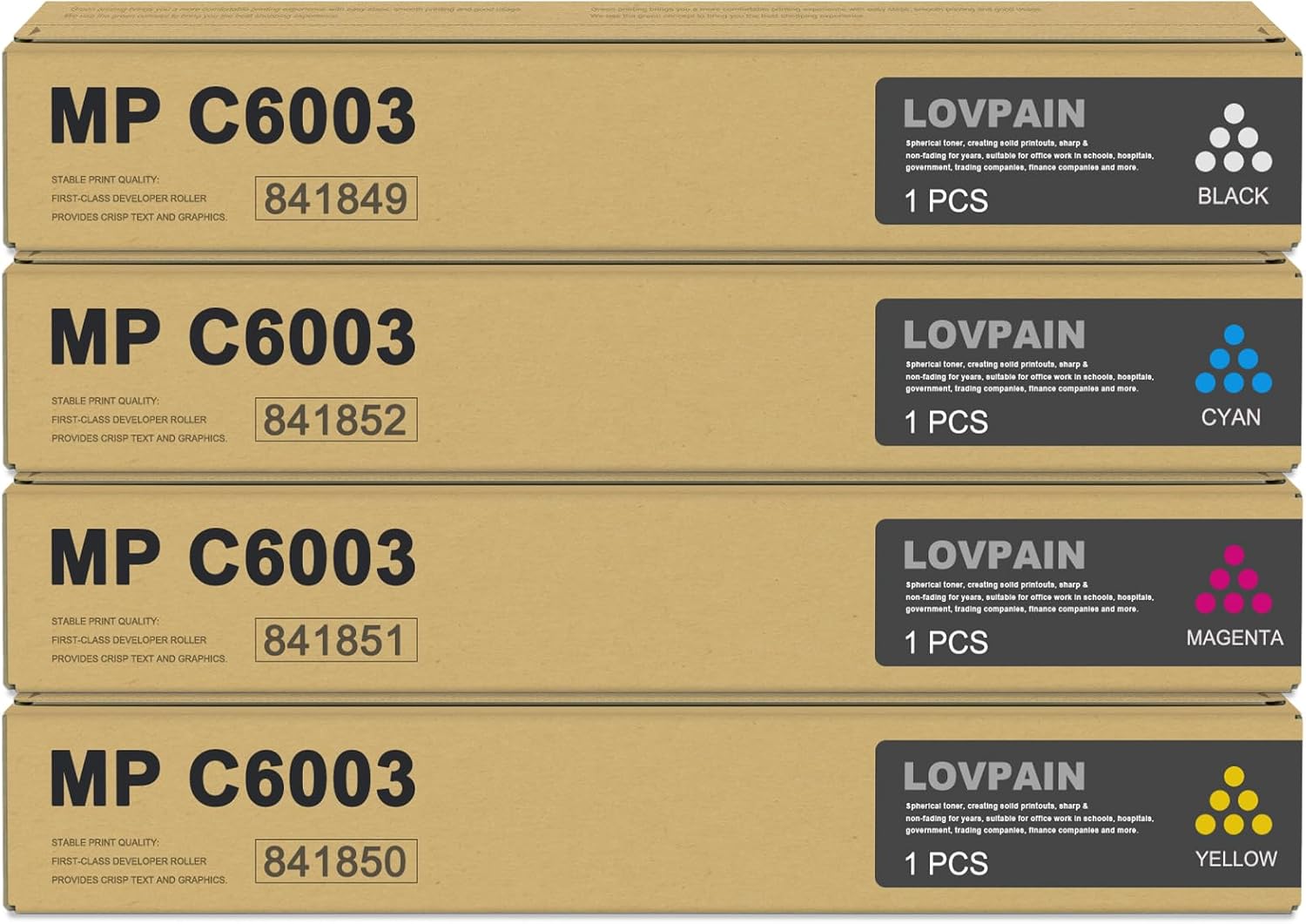 Amazon.com: BIGSPCE MP C6003 Toner Cartridge Set (4 Pack, 1BK/1C/1M/1Y ...